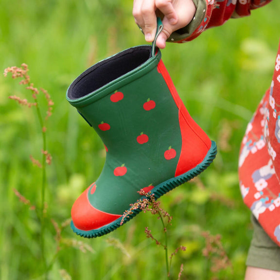 Red Apples Classic Wellington Fair Rubber Natural Waterproof Boots ...