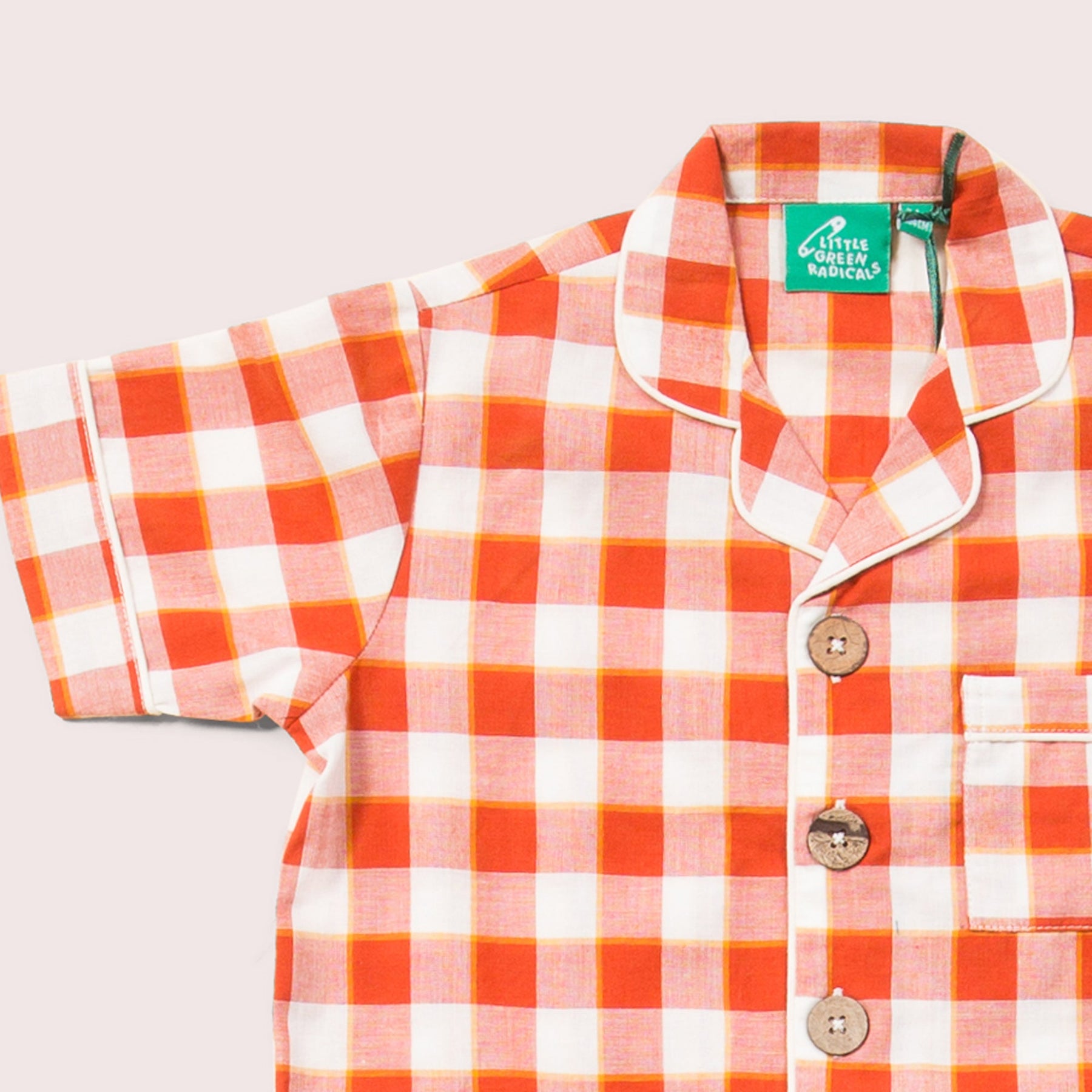 Red Checkered Button Through Pyjama Short Set – Little Green Radicals